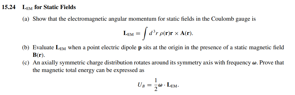 Solved 15.24 LEM ﻿for Static Fields(a) ﻿Show that the | Chegg.com
