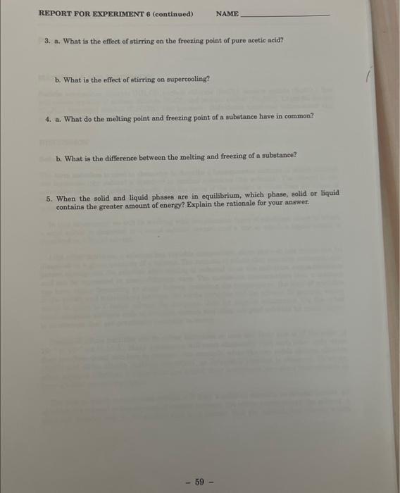 Solved Freezing Points-Graphing of Data Graphing of Freezing | Chegg.com