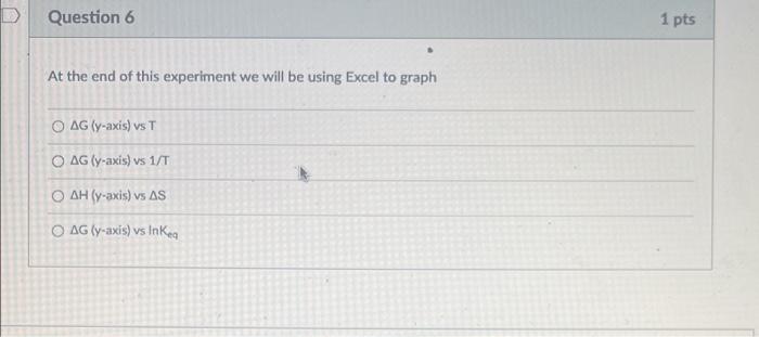 Question 1 1 pts The absorbance will be measured at | Chegg.com