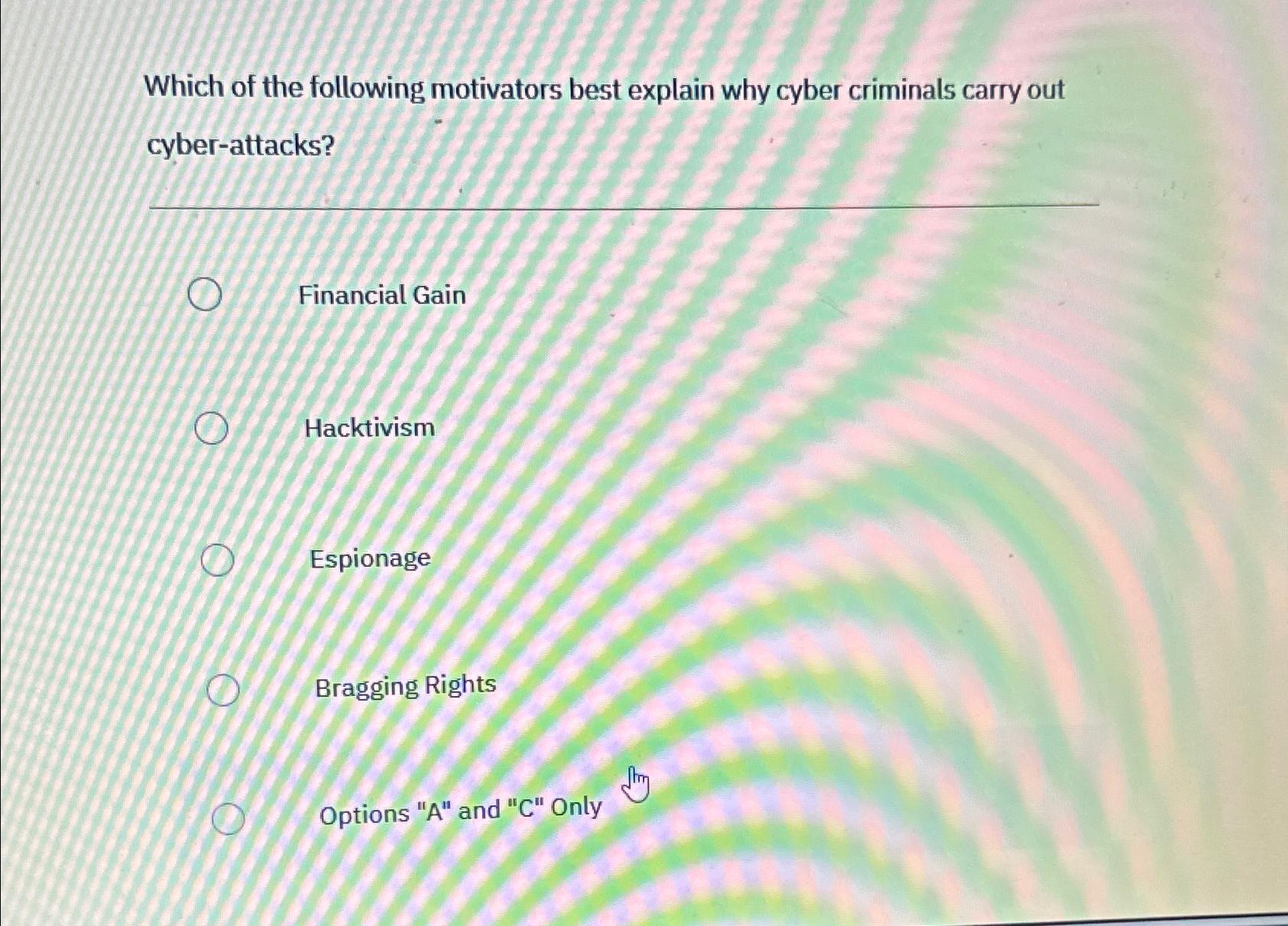 Solved Which of the following motivators best explain why | Chegg.com