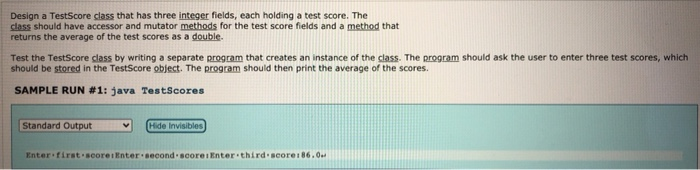 Solved Design a TestScore class that has three integer | Chegg.com