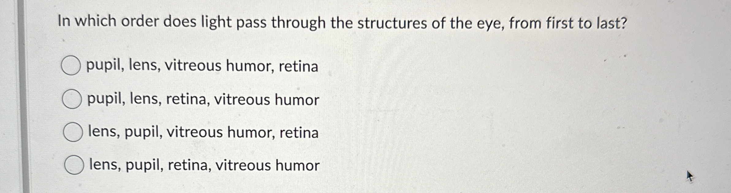 Solved In which order does light pass through the structures | Chegg.com