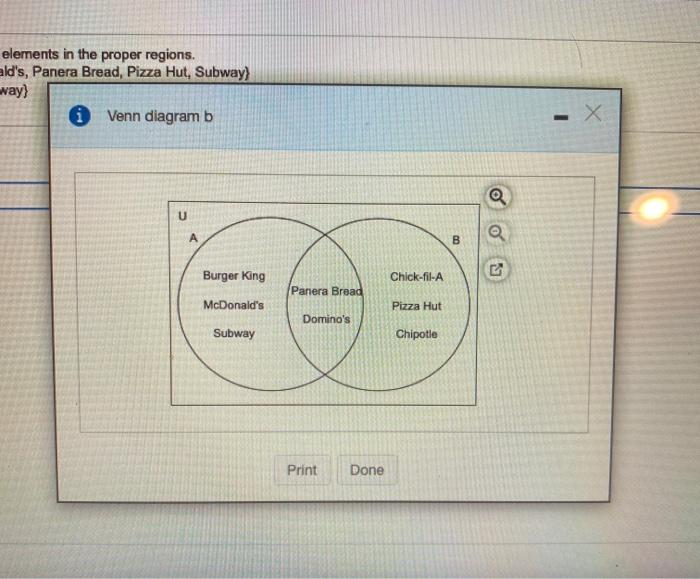 Solved For sets U, A, and B, construct a Venn diagram and | Chegg.com