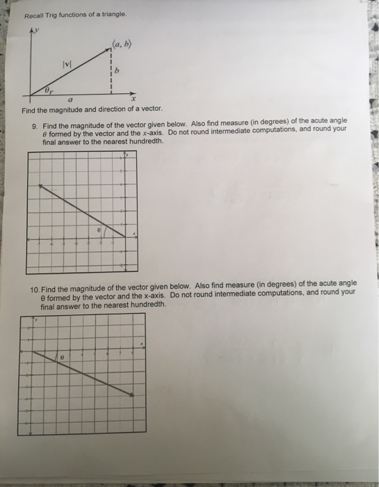Solved Recall Trig functions of a triangle. (a, b) Find the | Chegg.com