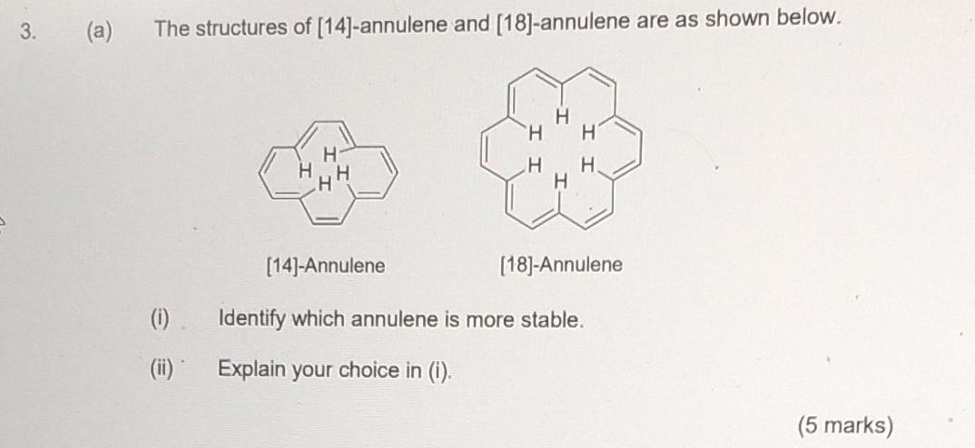 Solved 3. (a) The structures of [14]-annulene and | Chegg.com