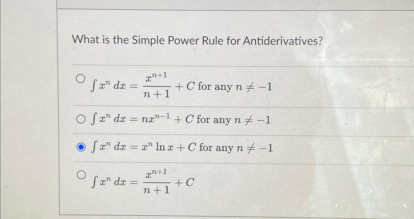 What is the Simple Power Rule for | Chegg.com
