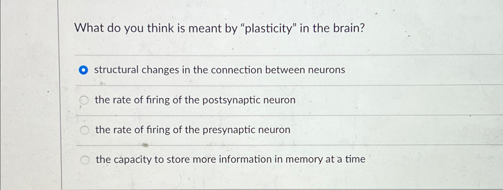 Solved What do you think is meant by "plasticity" in the | Chegg.com