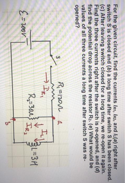 Solved For the given circuit, find the currents Ir1, IR2, | Chegg.com