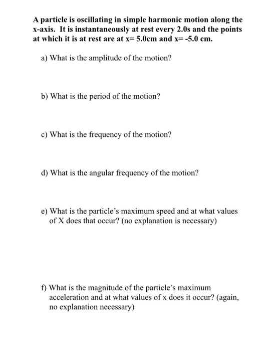 Solved A particle is oscillating in simple harmonic motion | Chegg.com