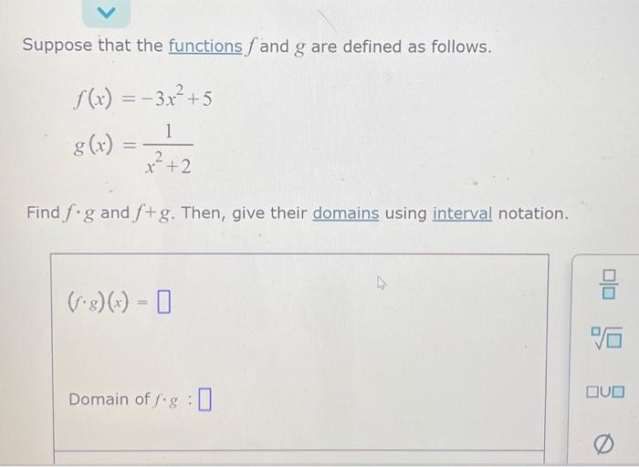 Solved Suppose that the functions fand g are defined as | Chegg.com
