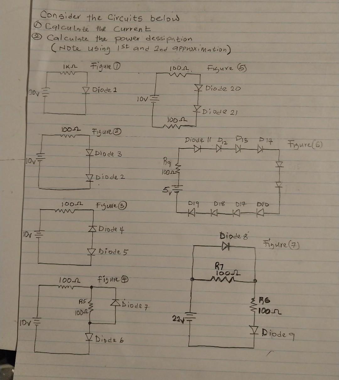 Solved Consider the circuits below (1) Calculate the current | Chegg.com