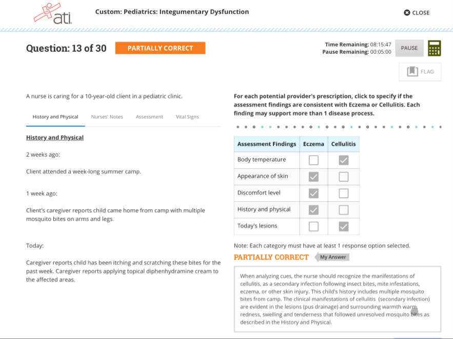 Solved Custom: Pediatrics: Integumentary | Chegg.com