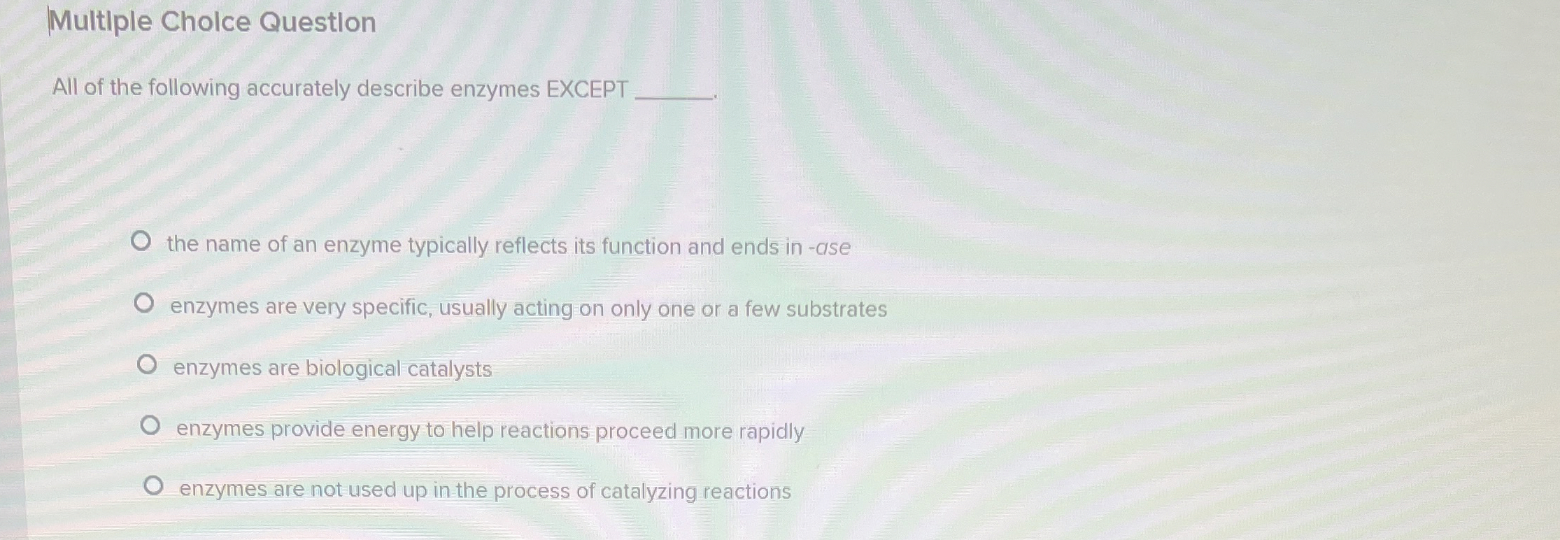 Solved Multiple Cholce QuestlonAll of the following | Chegg.com