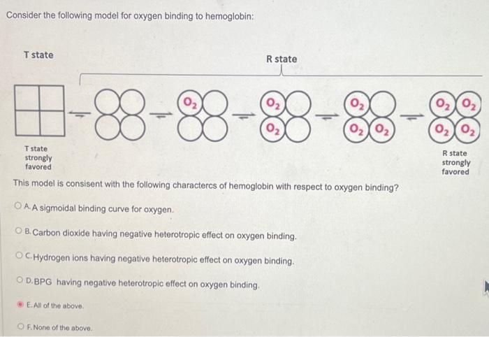 Solved Consider the following model for oxygen binding to | Chegg.com