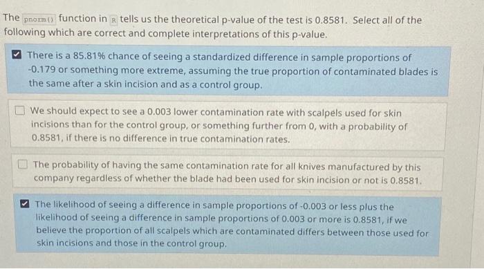 Solved The pnorm m () function in tells us the theoretical | Chegg.com