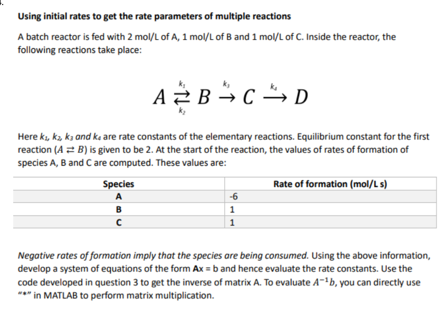 Solved Using initial rates to get the rate parameters of | Chegg.com