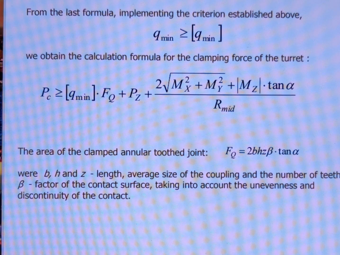 Task: to determine the minimum required clamping | Chegg.com