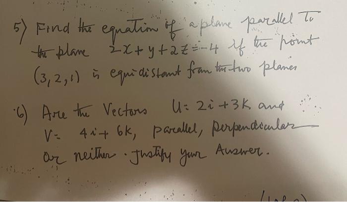 Solved Find the equation of a plane parallel to the plane | Chegg.com