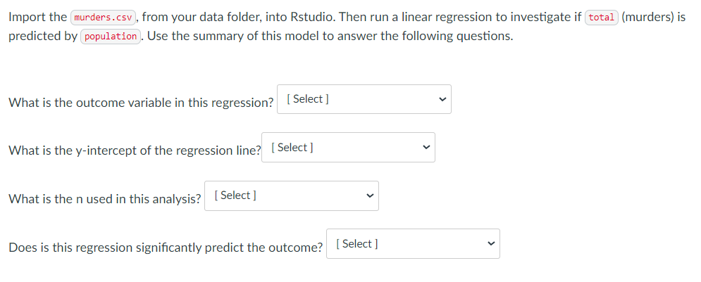 Solved Using R Studio code Import the murders.csv, ﻿from | Chegg.com