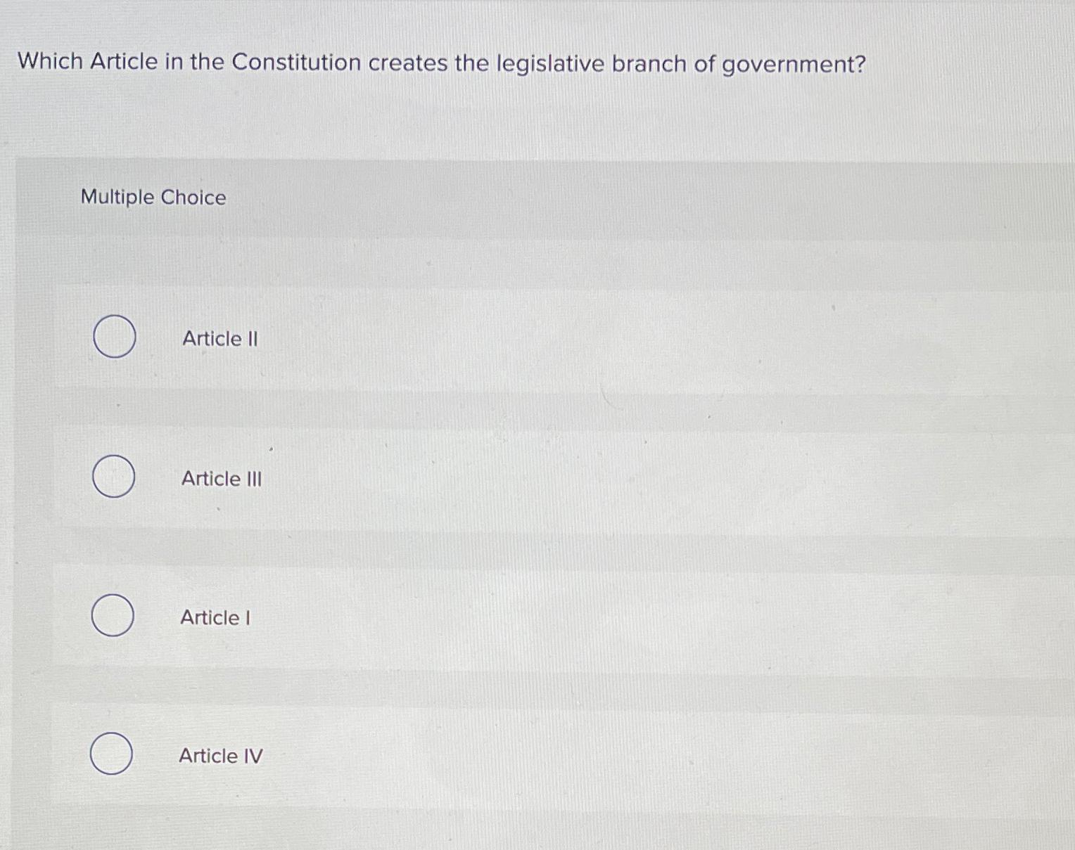 Solved Which Article in the Constitution creates the | Chegg.com