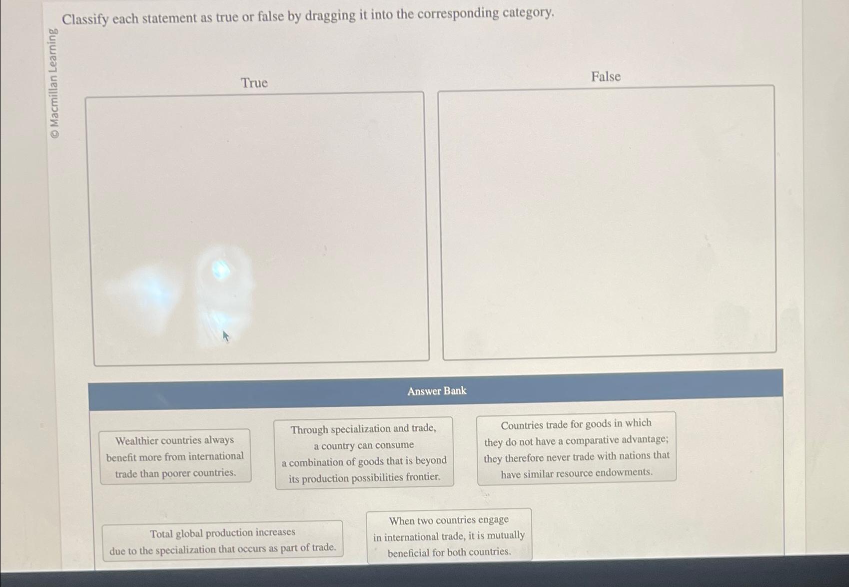 Solved Classify each statement as true or false by dragging | Chegg.com