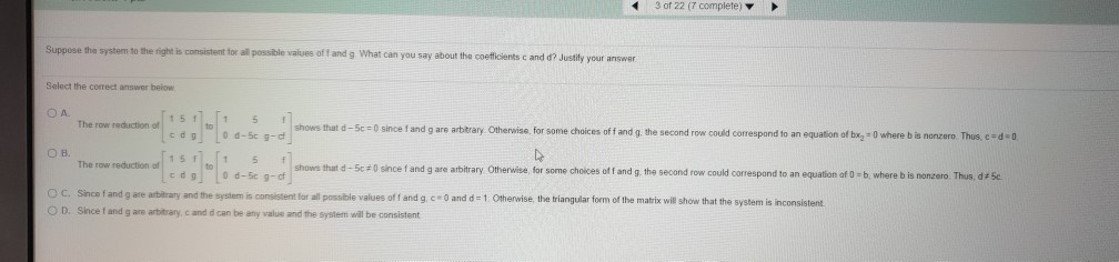 Solved suppose the system to the right is consistent for all | Chegg.com