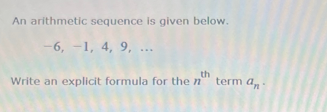 Solved An arithmetic sequence is given | Chegg.com