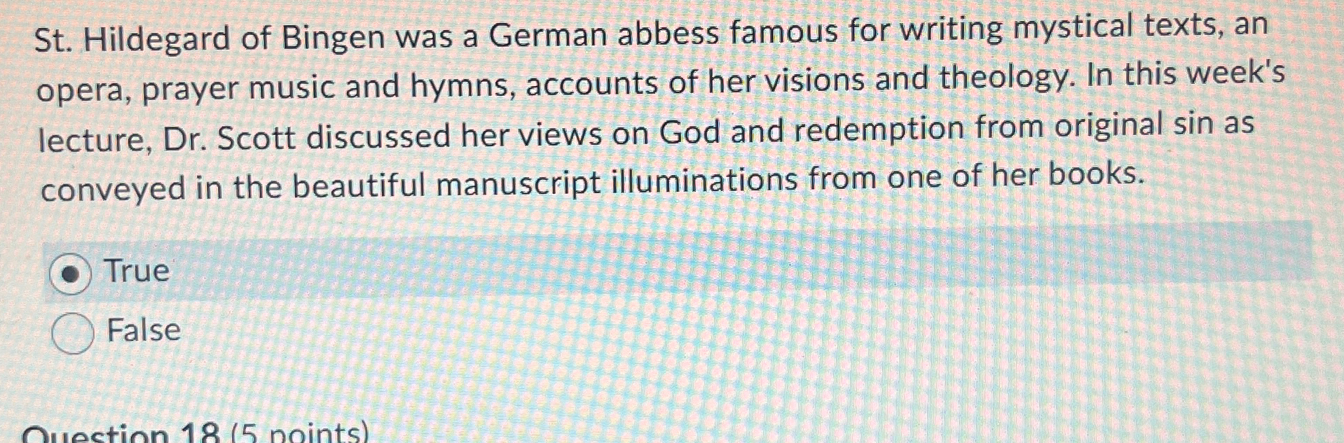 Solved St. ﻿Hildegard of Bingen was a German abbess famous | Chegg.com