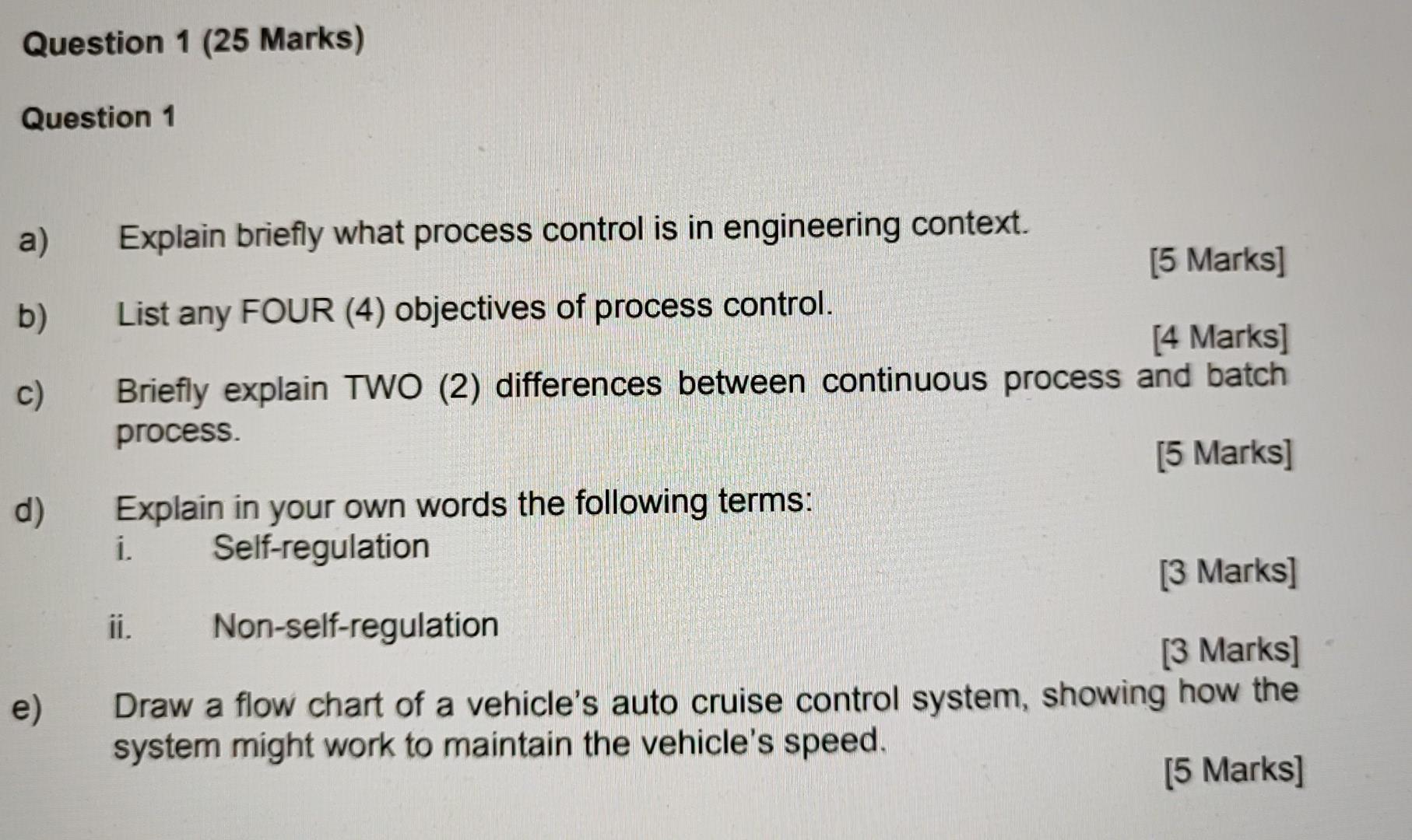 Solved Question 1 (25 Marks) Question 1 a) b) c) d) Explain | Chegg.com