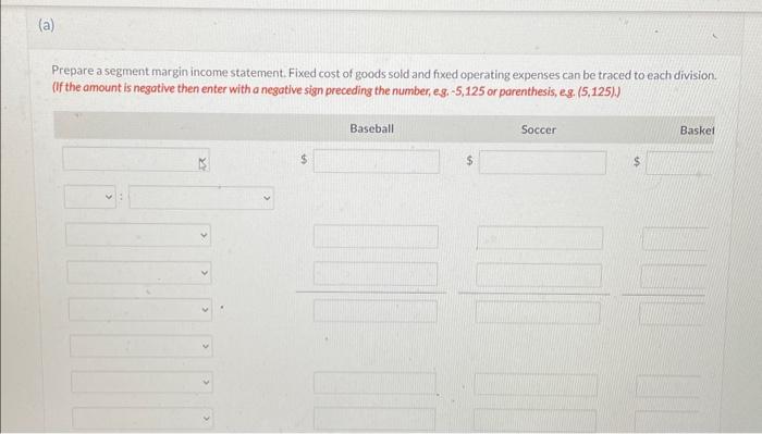 Solved \r\n\r\nPrepare a segment margin income statement. | Chegg.com
