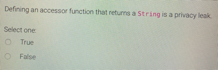 Solved Defining an accessor function that returns a String | Chegg.com