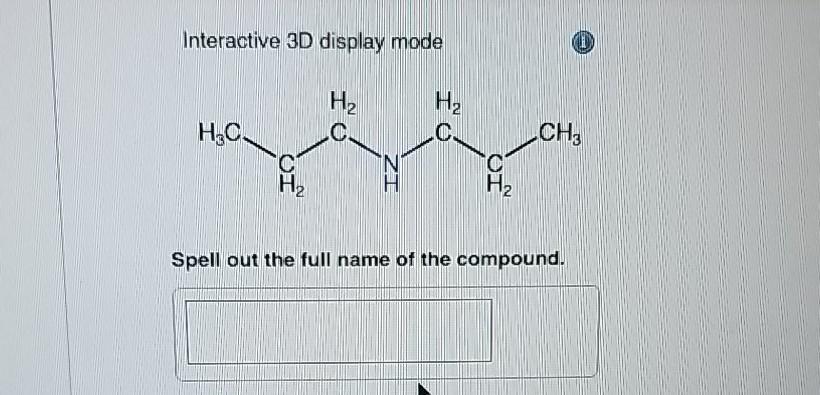 Solved Part B 1 H₂ C Interactive 3D display mode H₂ H₂ Н.С. | Chegg.com