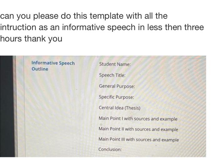 can you please do this template with all the | Chegg.com