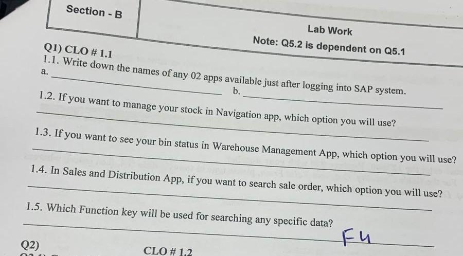 Solved Note: Q5.2 is dependent on Q5.1 1.1. Write down the | Chegg.com