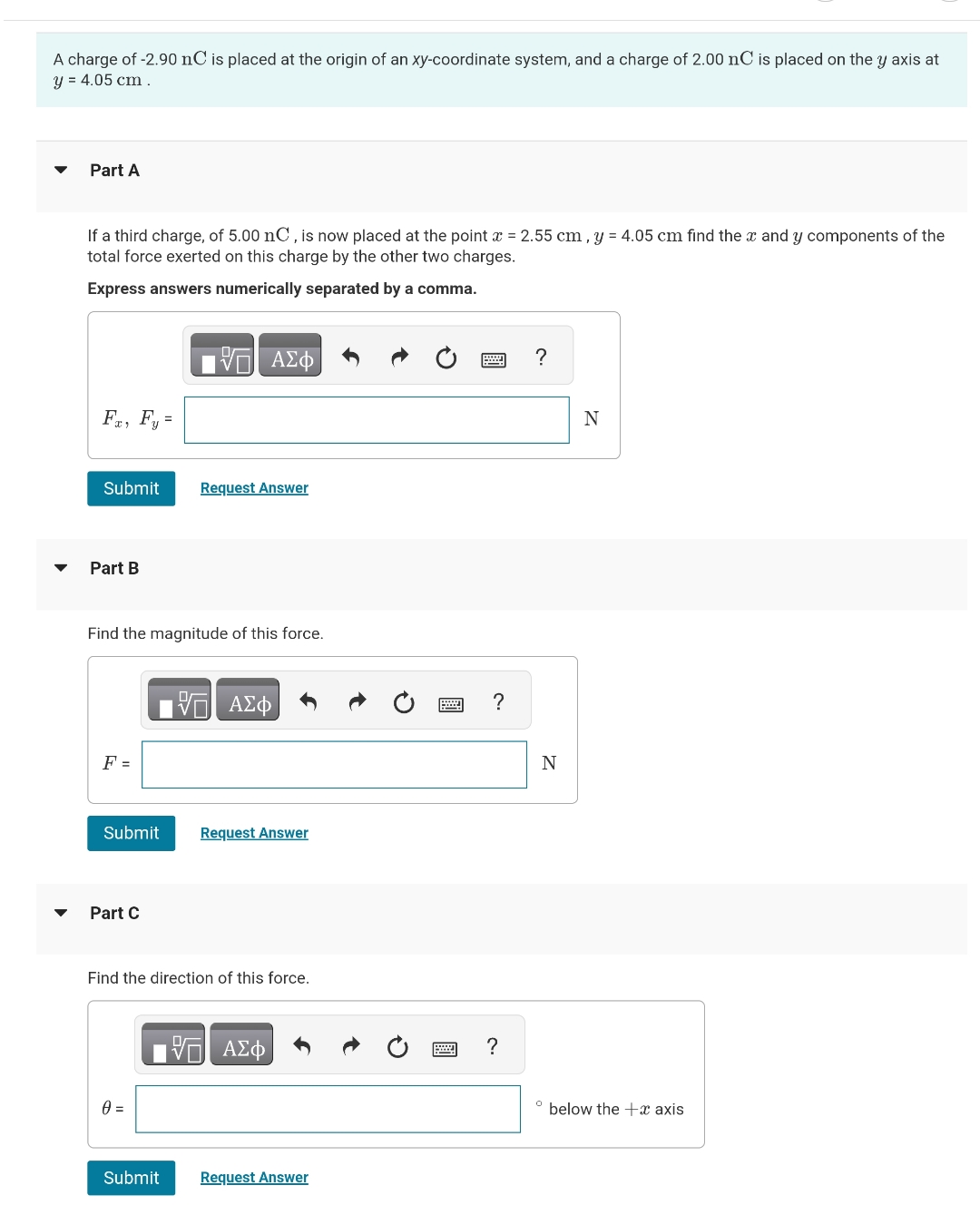 Solved A charge of -2.90nC ﻿is placed at the origin of an | Chegg.com