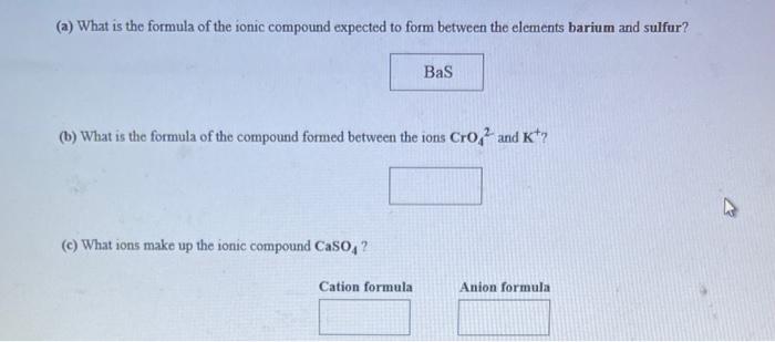 Solved (a) What is the formula of the ionic compound | Chegg.com
