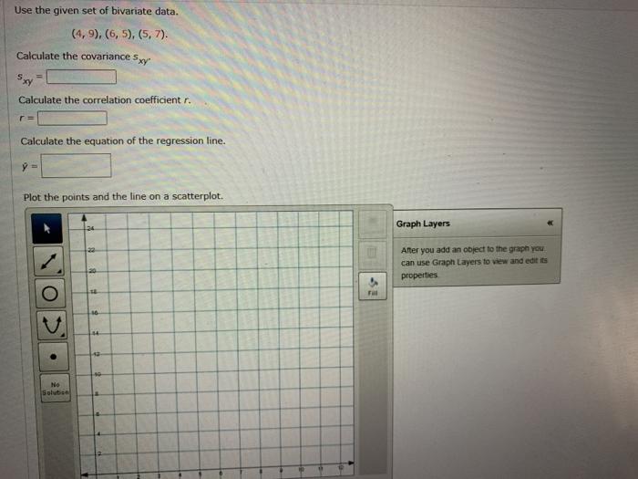 Solved Use the given set of bivariate data. (4,9), (6,5), | Chegg.com