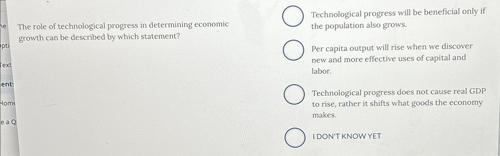 Solved The role of technological progress in determining | Chegg.com