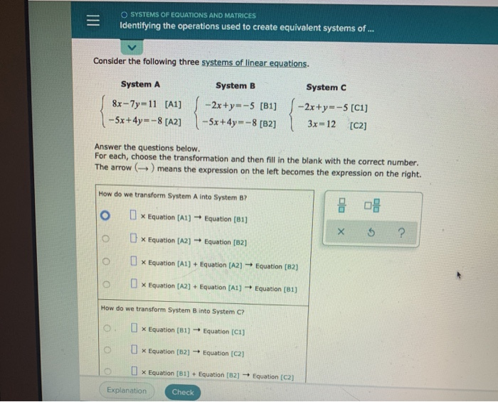 Solved O SYSTEMS OF EQUATIONS AND MATRICES Identifying the | Chegg.com
