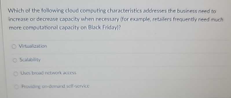 Solved Which of the following cloud computing | Chegg.com