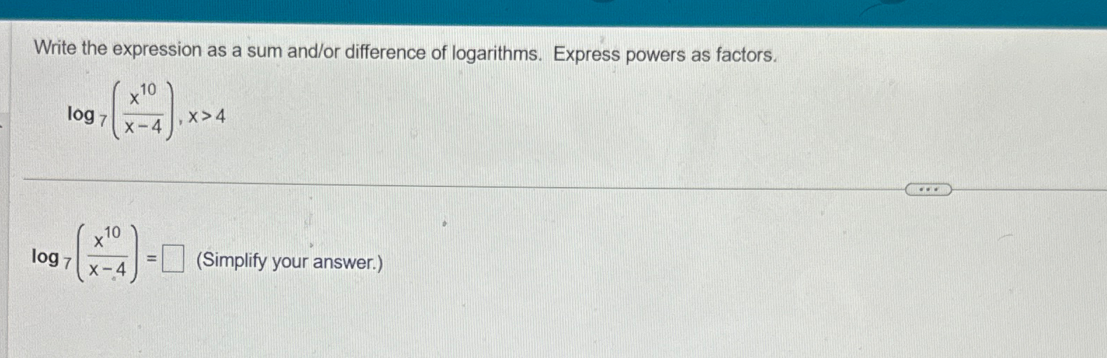 Solved Write the expression as a sum and/or difference of | Chegg.com