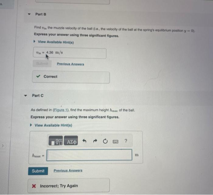 Solved A spring toaded toy gan is ubed to shoor a bal of | Chegg.com