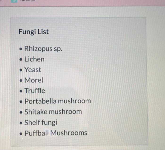Solved Lab: Virtual Fungi Complete the table below. Part 1 | Chegg.com