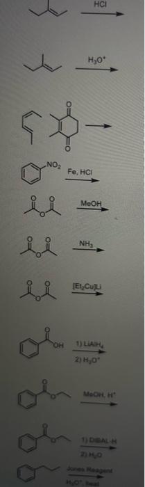 Solved Fe,HCl MeOH NH2 [Et2Cu]U 1) Listh 4 Mecs. H" 1) | Chegg.com
