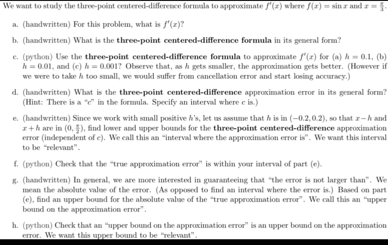 We want to study the three-point centered-difference | Chegg.com