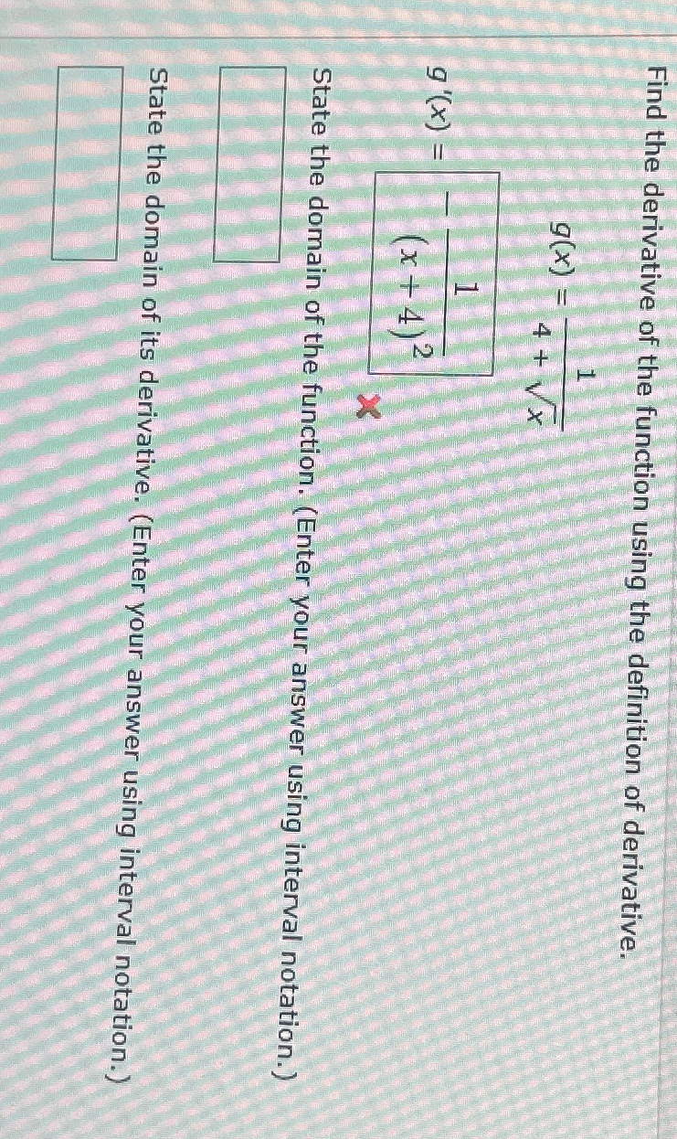 Solved Find the derivative of the function using the | Chegg.com