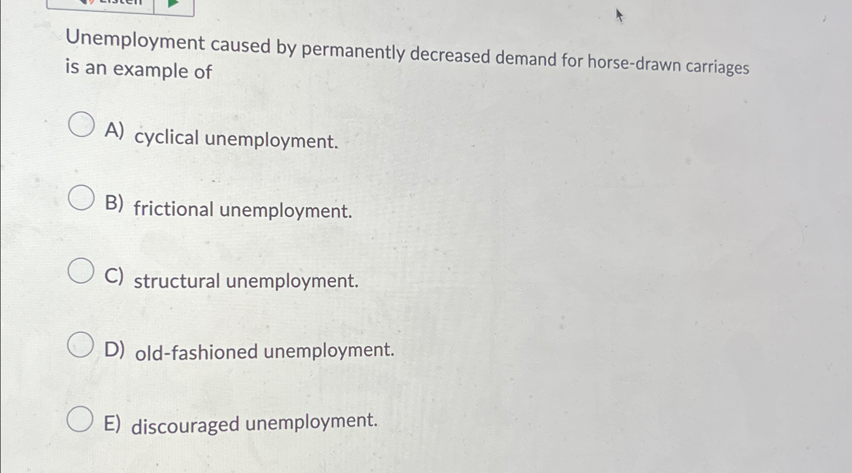 Solved Unemployment caused by permanently decreased demand | Chegg.com