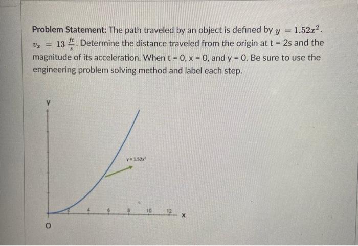Solved Problem Statement: The path traveled by an object is | Chegg.com