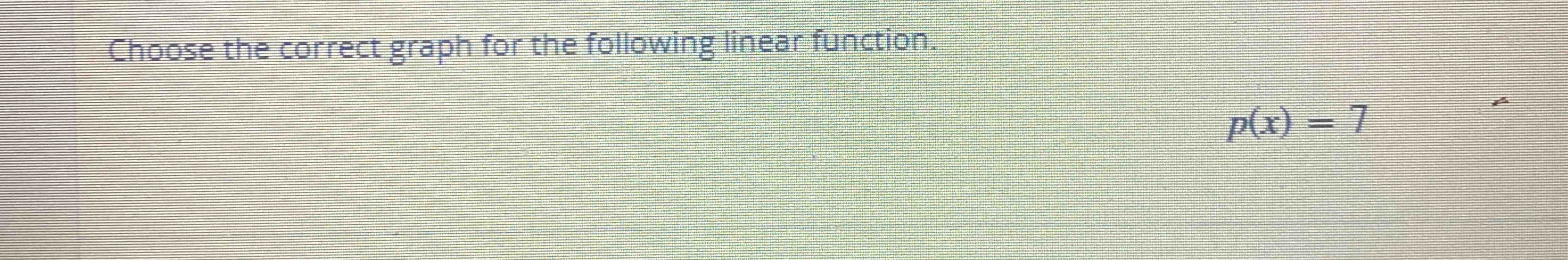 Solved Choose the correct graph for the following linear | Chegg.com