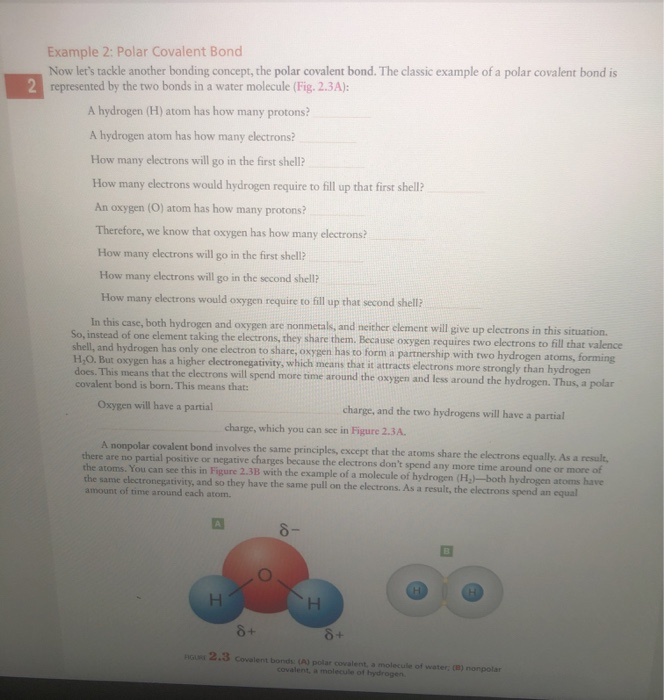 Solved Example 2: Polar Covalent Bond Now let's tackle | Chegg.com